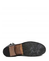 ETERNITY ELF Black leather ankle boots with slightly ruched vamp and ...