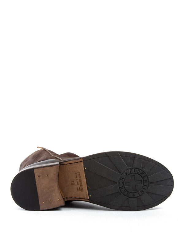 ETERNITY ELF Brown leather ankle boots with slightly ruched vamp and ...